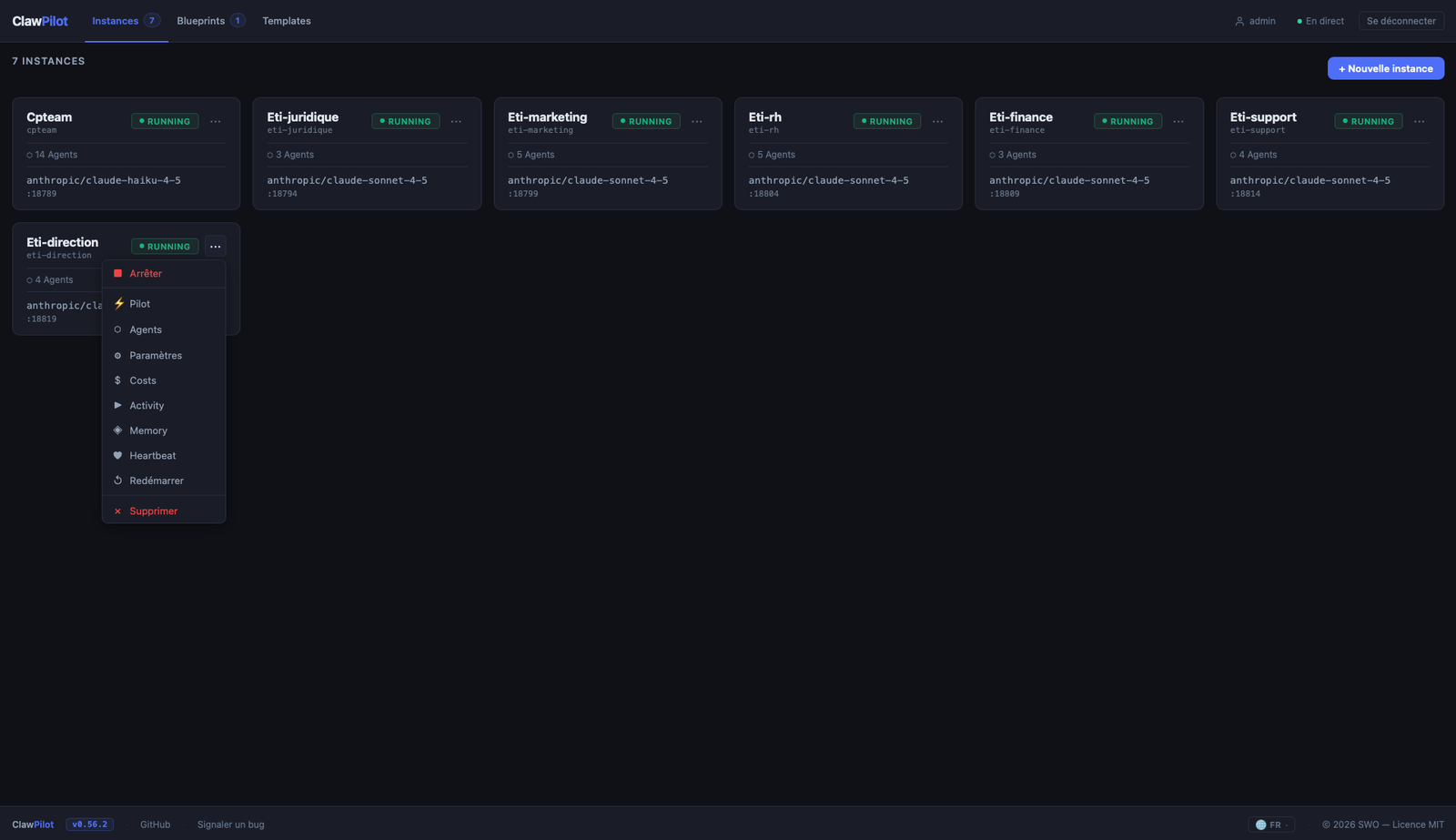 claw-pilot — AI Agent Cluster Orchestrator